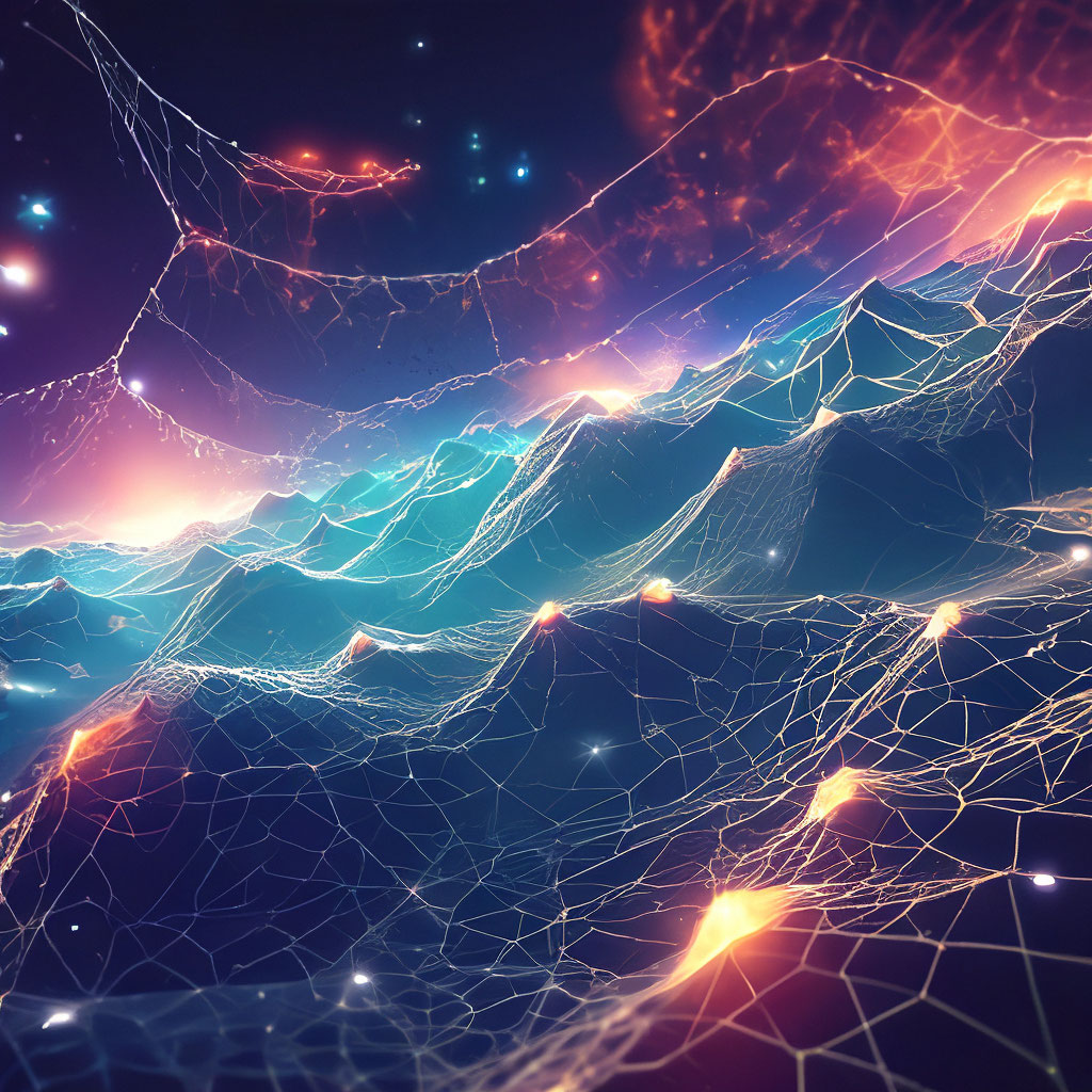 "The galaxy is all made of a fantasy web" — image created in Shedevrum