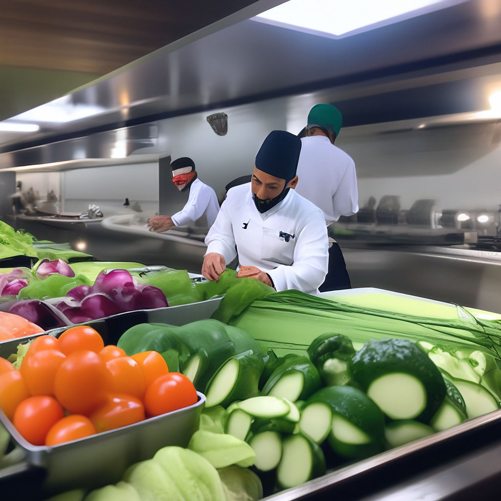 "Every morning our chefs start by taking fresh produce and checking the ...
