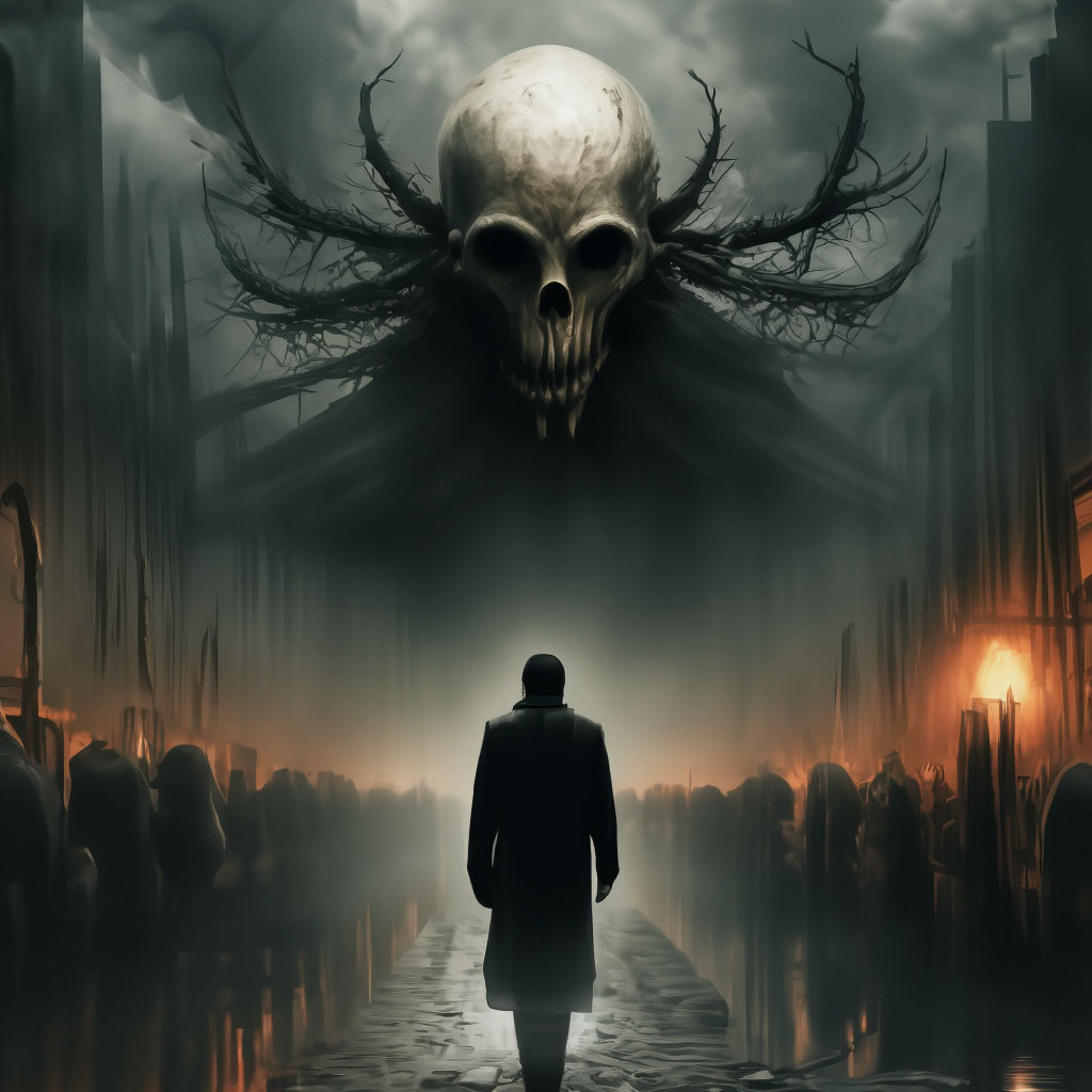 "Welcome to the underworld horror grotesque art" — image created in ...