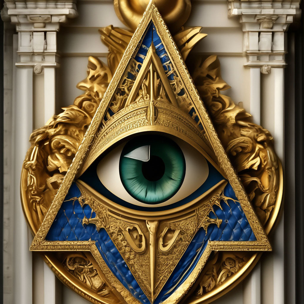 "Heraldry: Masonic coat of arms (pyramid with an eye) attention to ...