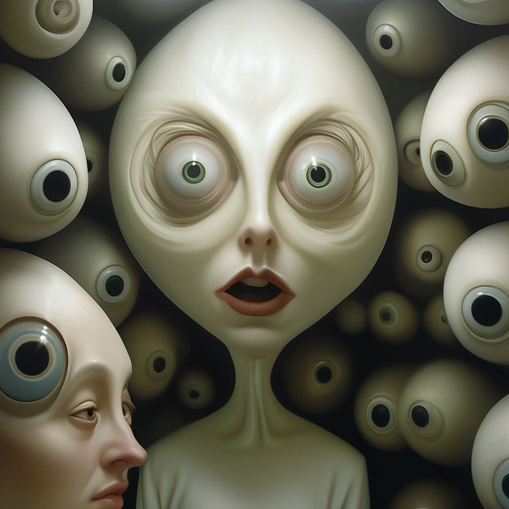 "A grotesque object may have greatly exaggerated features, such as a ...