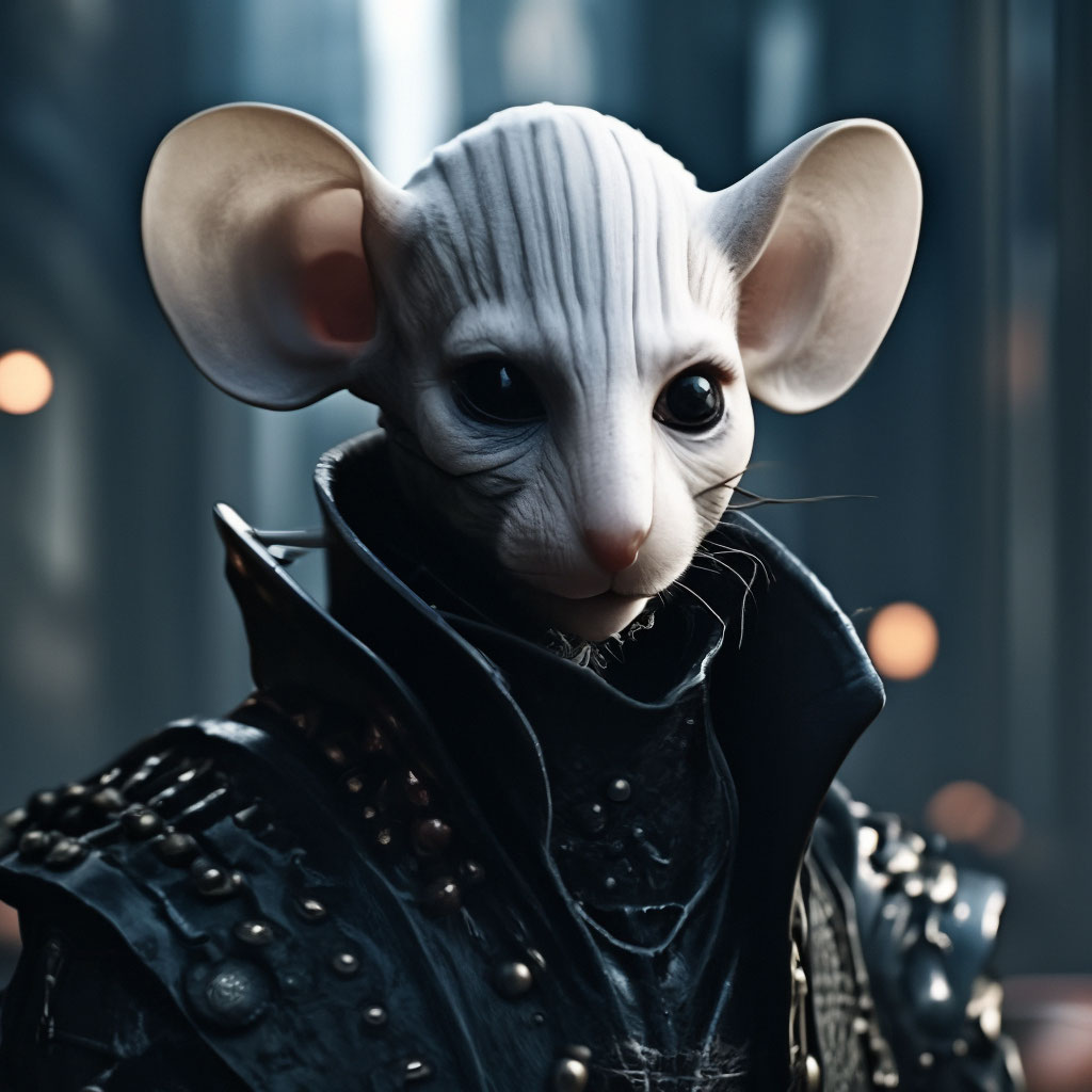 "Bald mouse Sphinx, horror, dark fantasy, gothic, noir, post-apocalypse ...