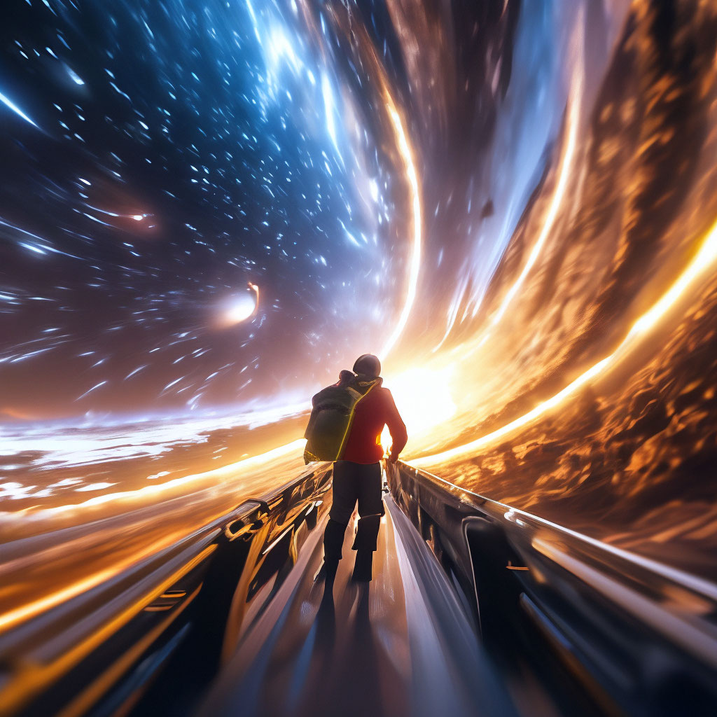 "The end of the quasar, VR, 64k, time stopped, slow-motion effect, the ...