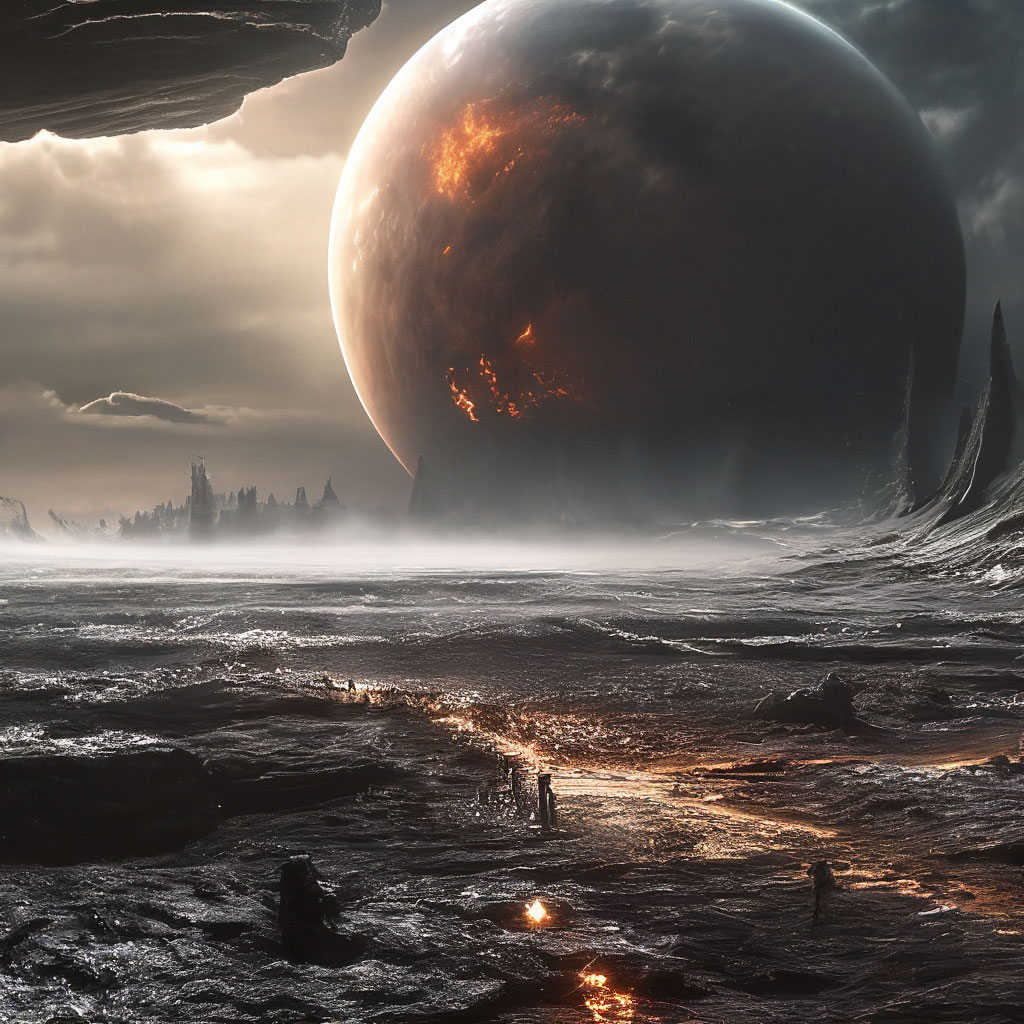 "A planet in space, realistic, professional photo" — image created in ...