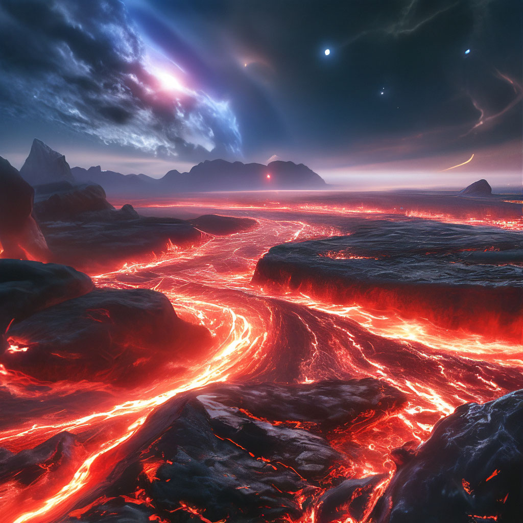 "Landscape, NASA photo, close-up, view of an unknown black planet ...
