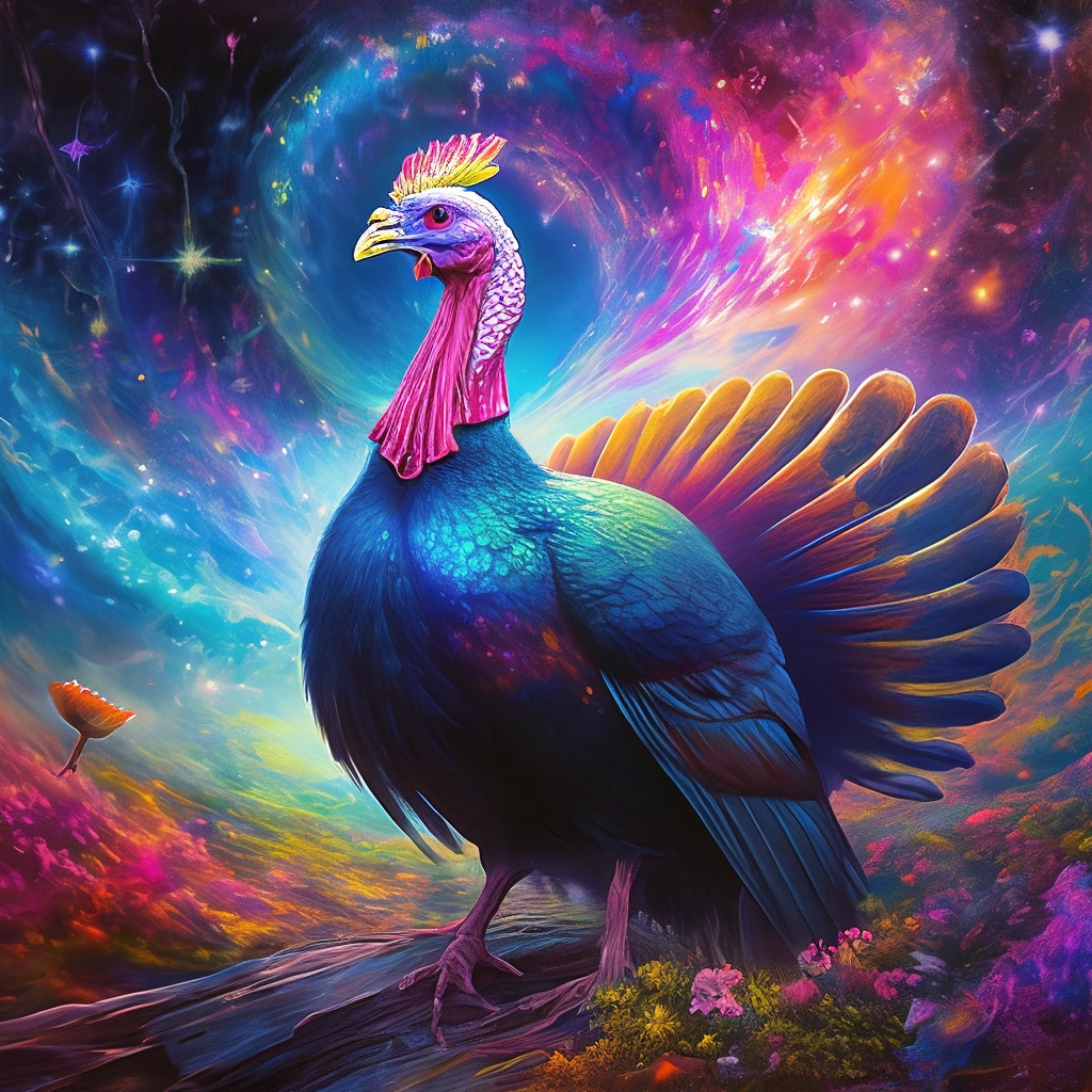 "Beautiful multicolored cosmos, galactic turkey" — image created in ...