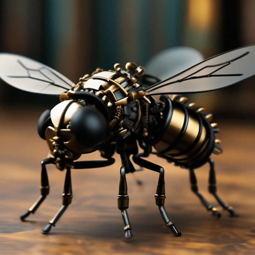 "Black fly in steampunk style" — image created in Shedevrum