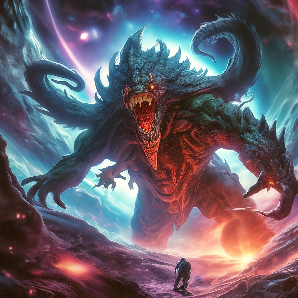 "An ancient chthonic monster is rampaging in intergalactic space ...