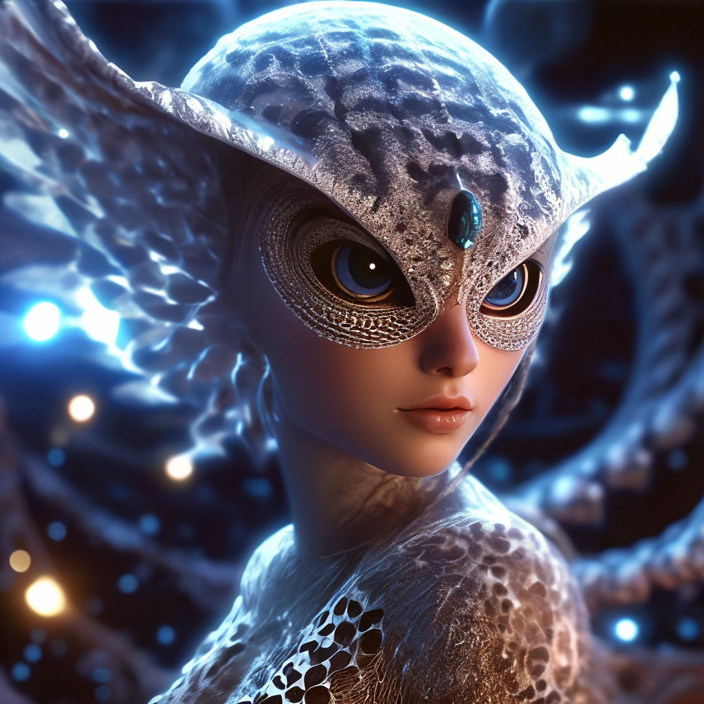 "C, Background Cosmos.Exoplanet Cepler - 1649. Alien women, seductive ...