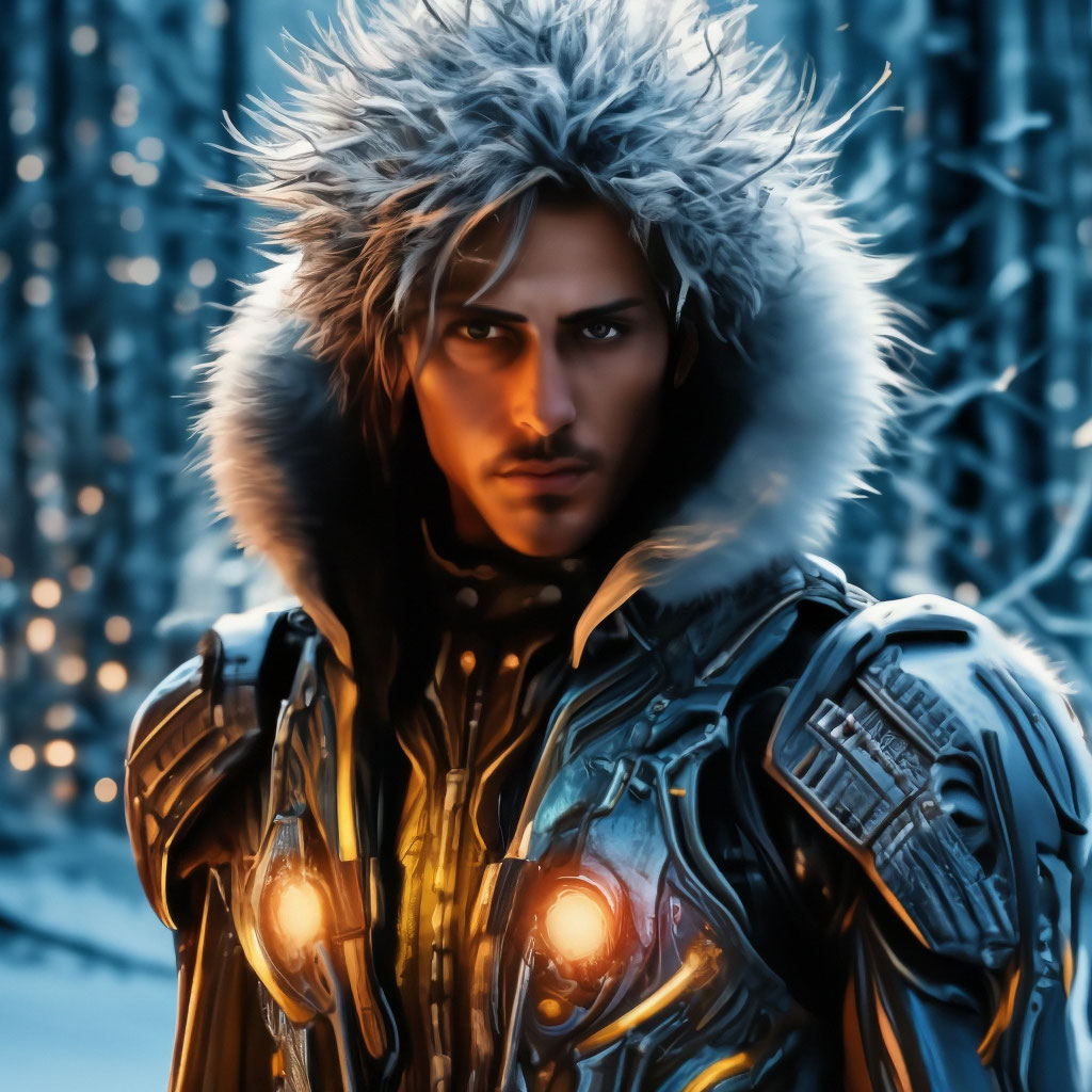 "A magical winter dream, detailed drawing with colored pencils, frost ...