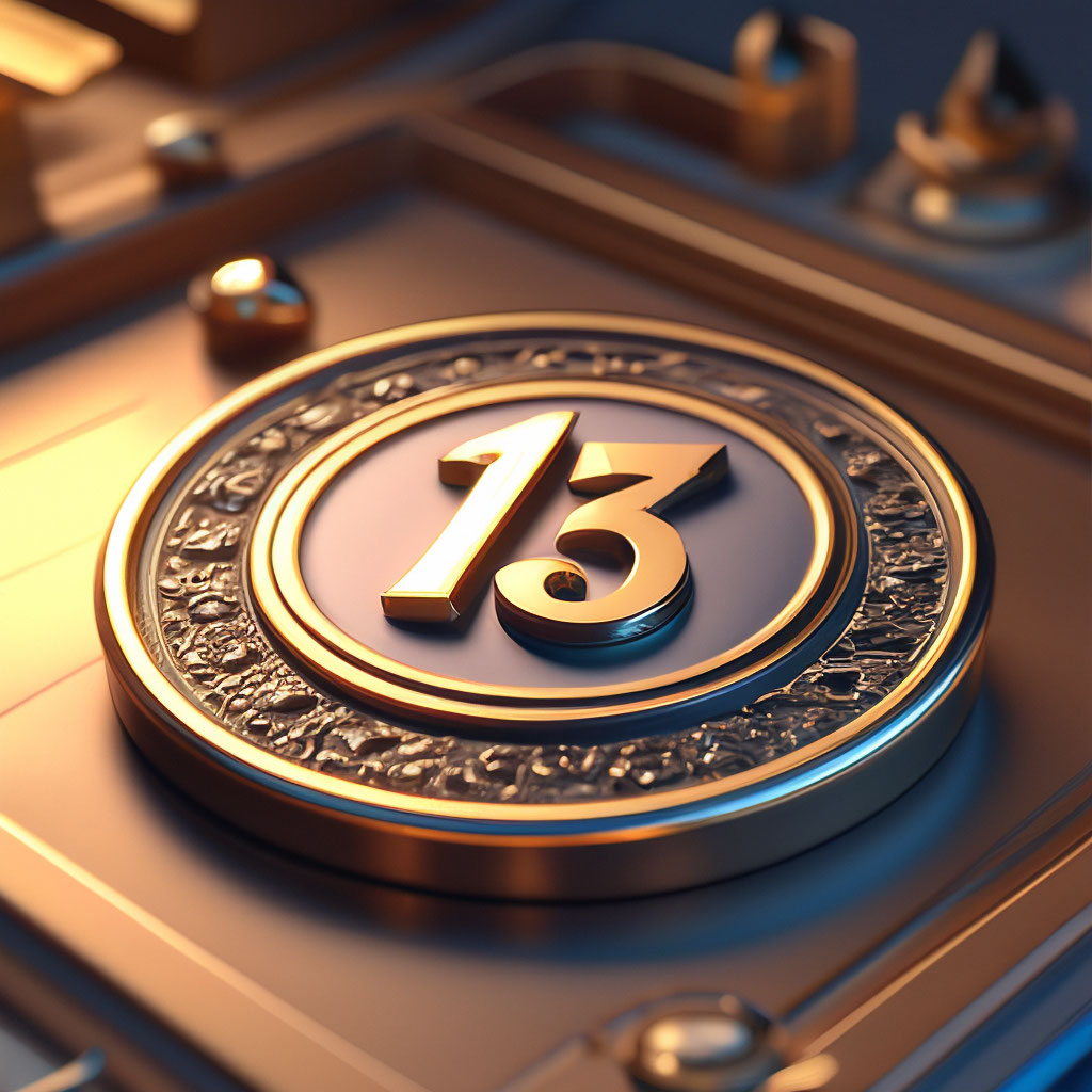 "Collector's badge number 13 hyperrealism original lighting" — image ...