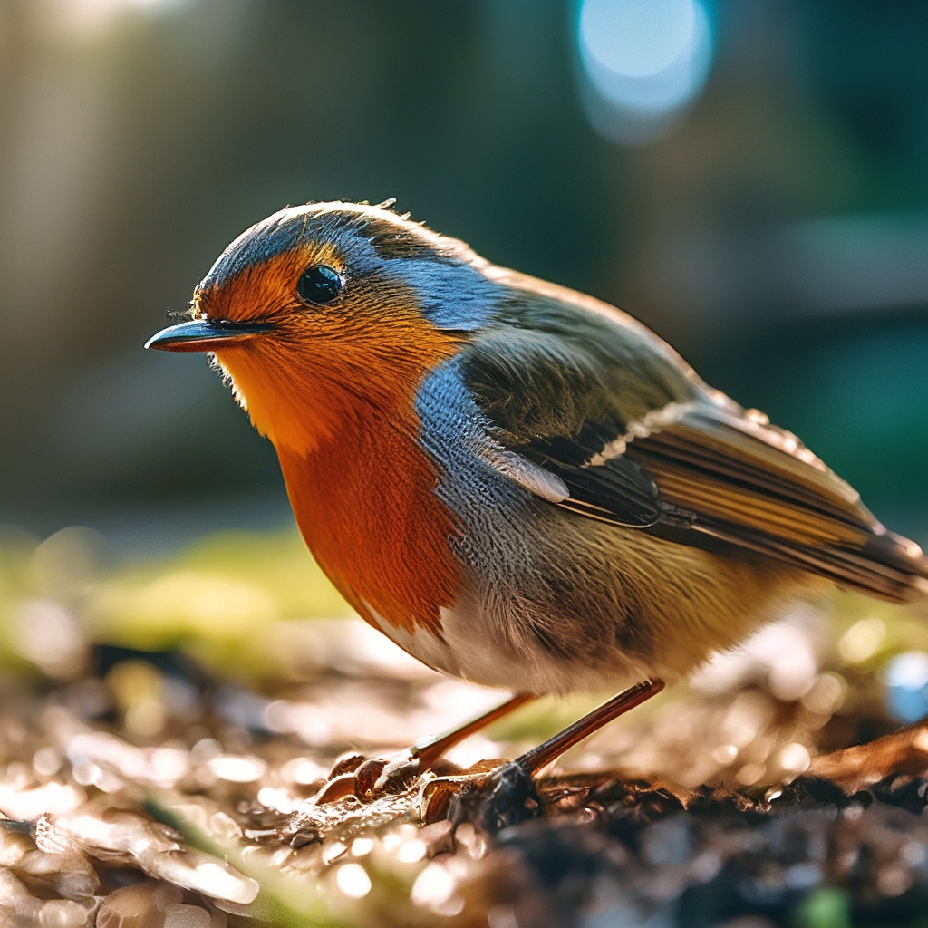"The bird sits down on the ground for fun, aesthetically pleasing ...