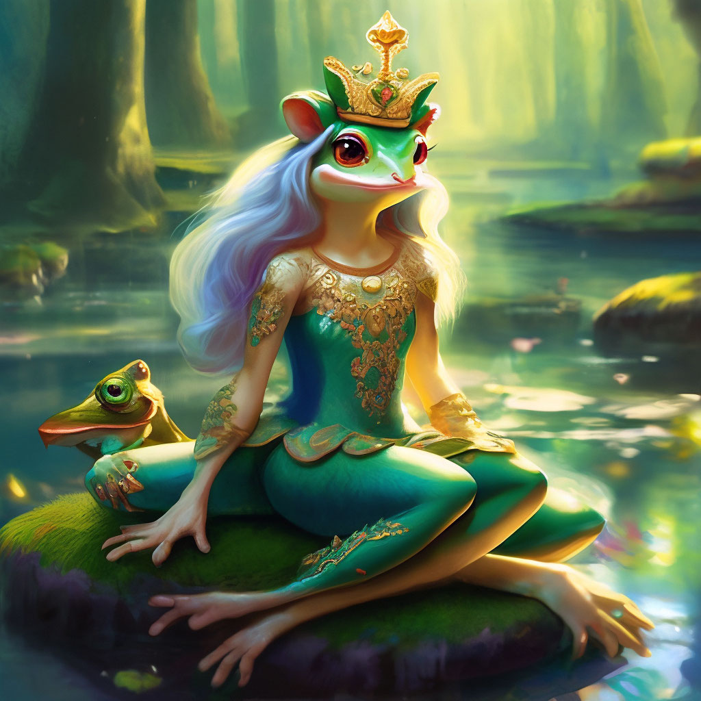 "The frog princess" — image created in Shedevrum