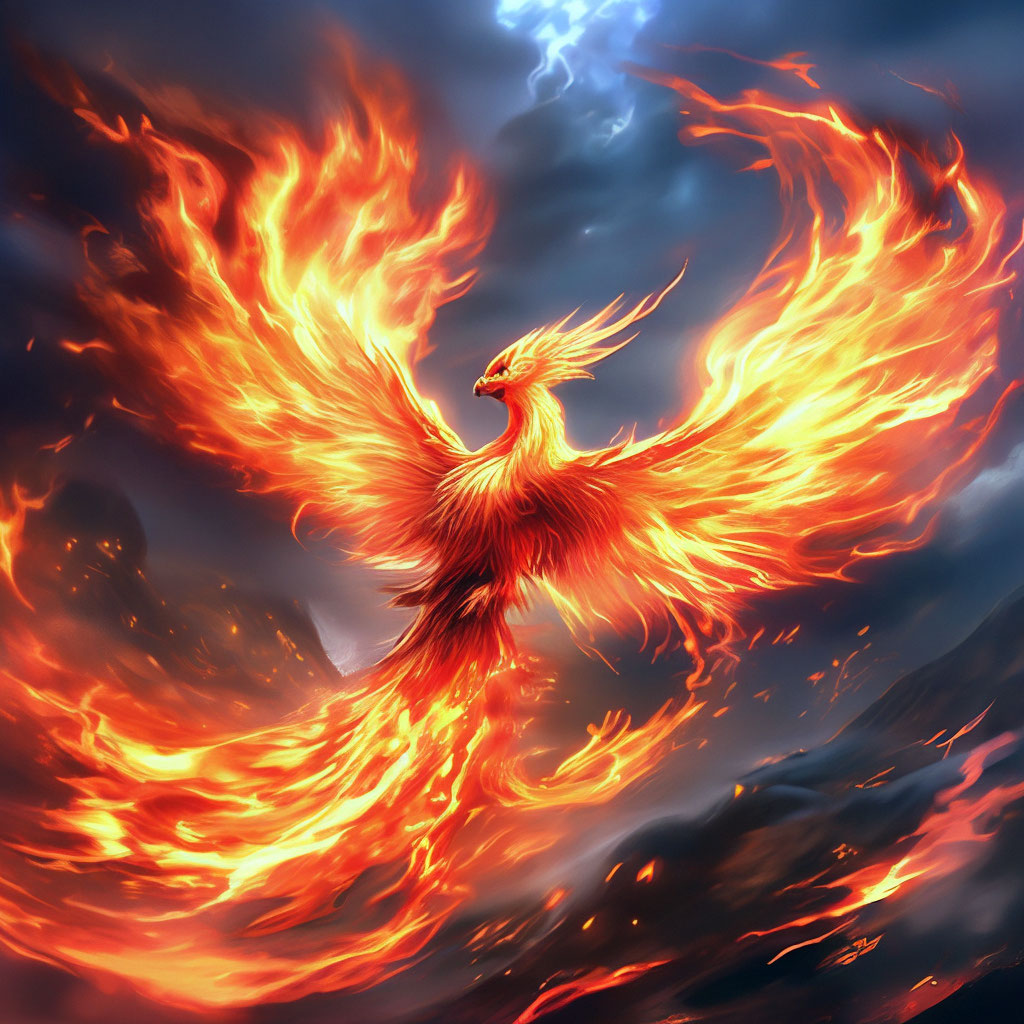 "Fire Phoenix" — image created in Shedevrum