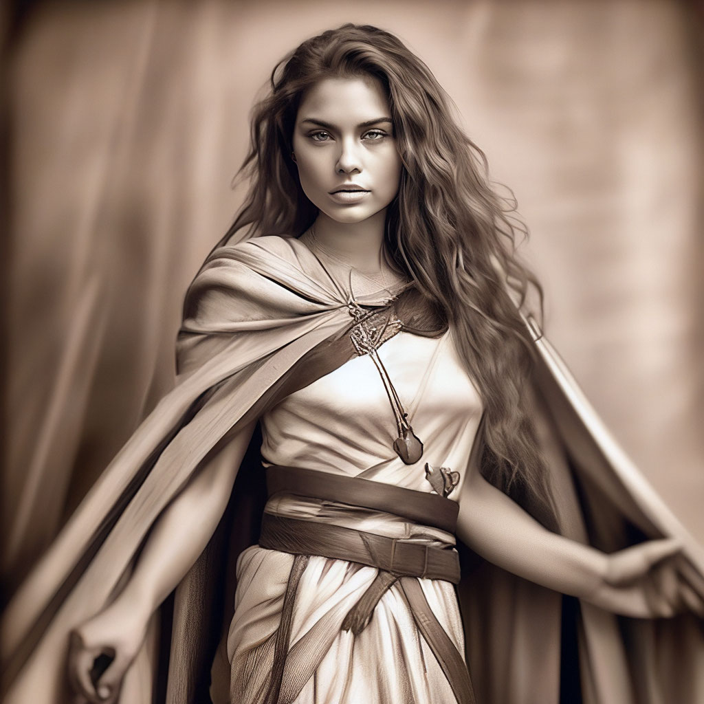 "Ancient romans, toga, large long cape, girl, pencil drawing ...
