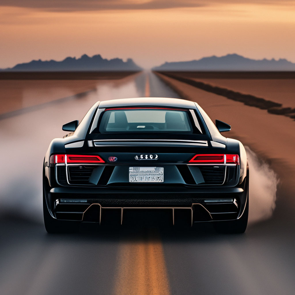 "Megarealism .it's a long road. view of szadituman. smoke. horror Audi⭕ ...