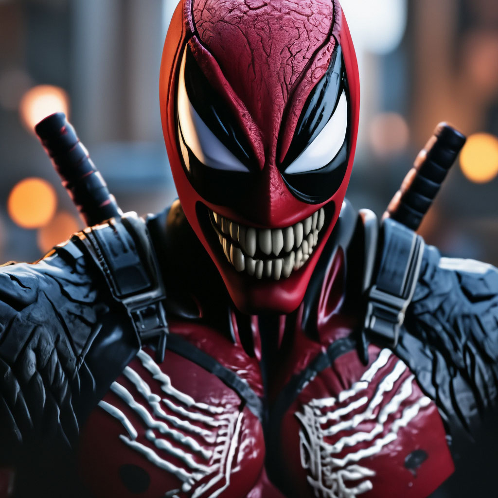 "Venom+deadpool symbiosis, realistic, professional photo, 4k, high ...