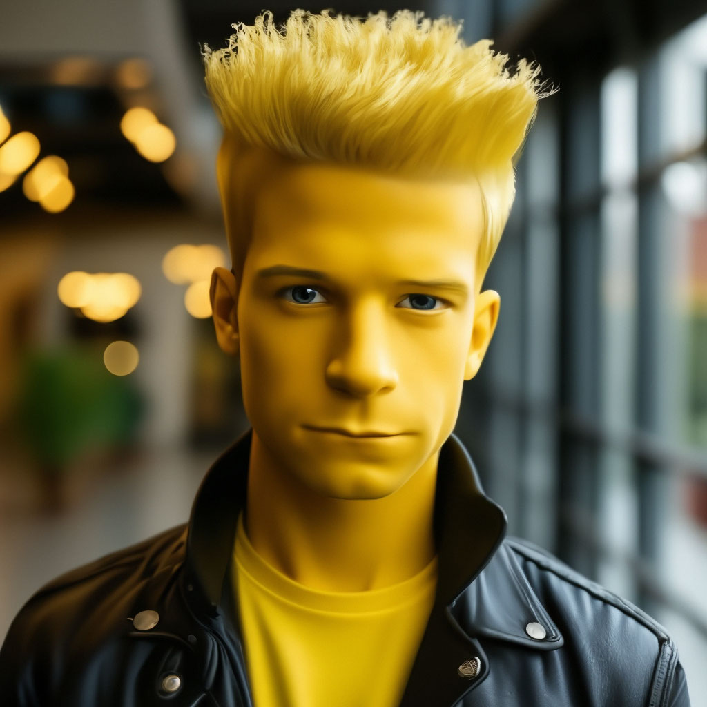 "Matthew Ryan Phillippe cosplay Bart Simpson, yellow skin, comical ...