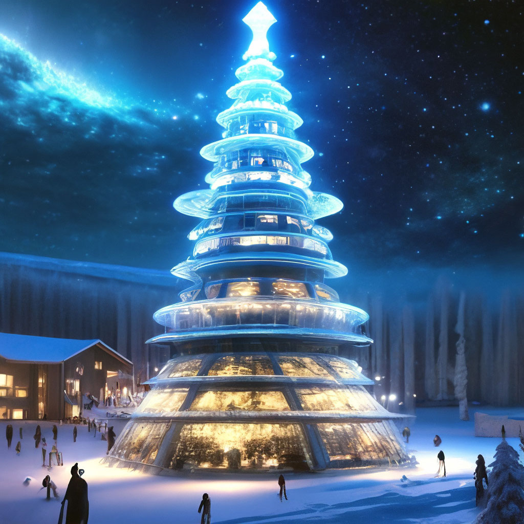 "High-tech unusual cosmic Christmas tree from another planet, LEDs ...