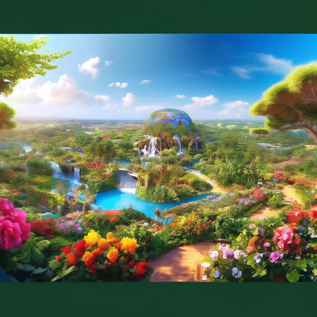 "Eden, garden of Eden, panorama, landscape, 5d, clarity, top quality ...