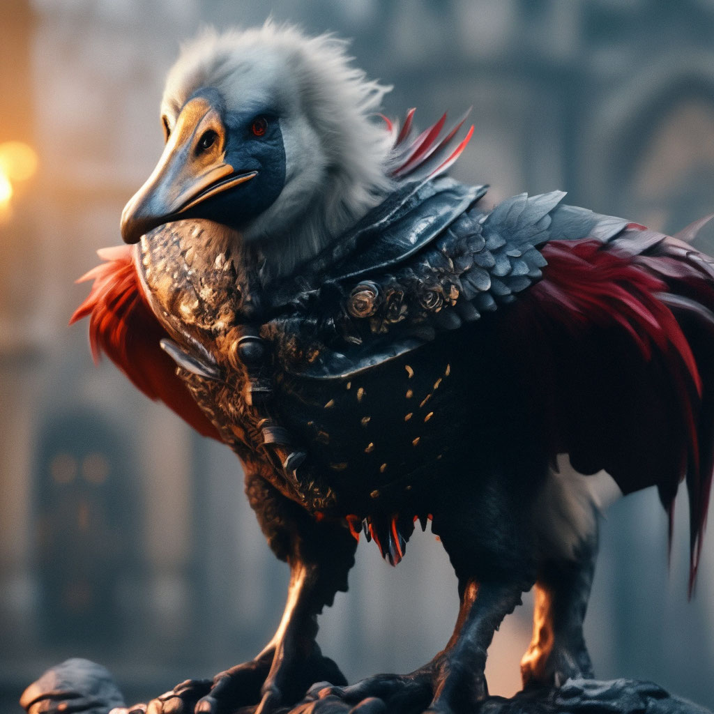 "Manticore with duck head, full body,epic,, professional photo, 4k ...