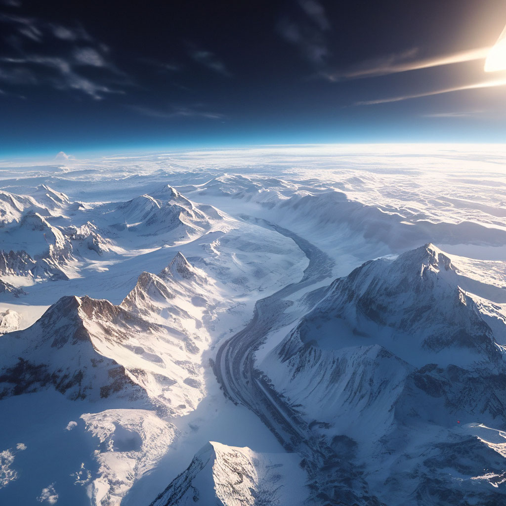 "Flight to the north pole, top view,hyperdetalization,64k" — image ...