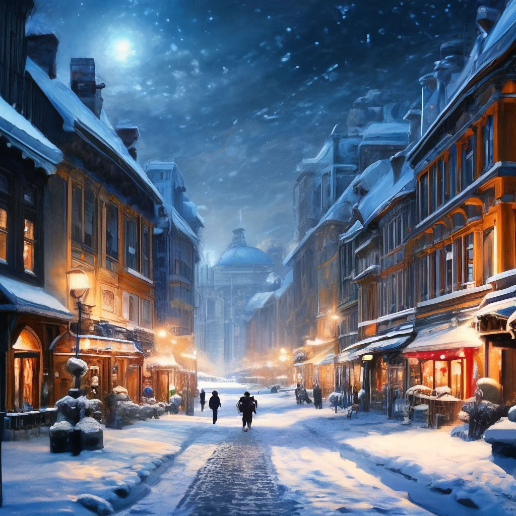 "Winter city." — image created in Shedevrum