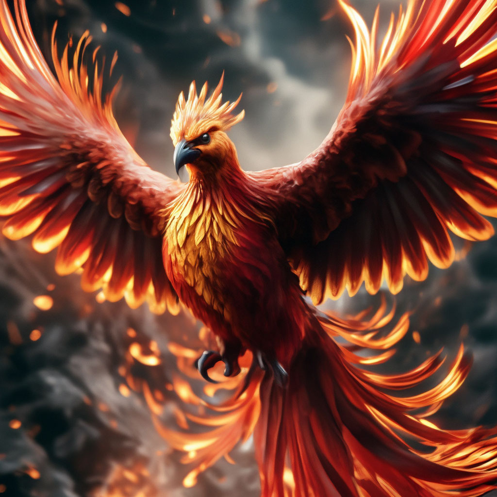 "Phoenix bird, rebirth, high detail, high resolution, professional ...