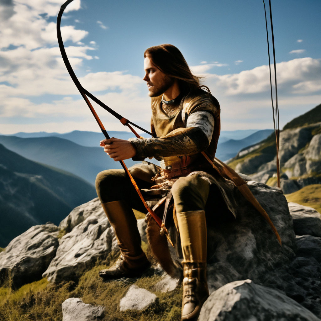 "The archer is sitting on a high stone, basking like a lizard in the ...