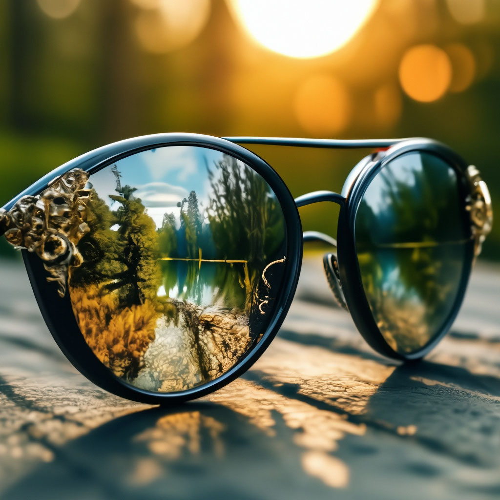 "Visualization of the fairy-tale world in the reflection of sunglasses ...