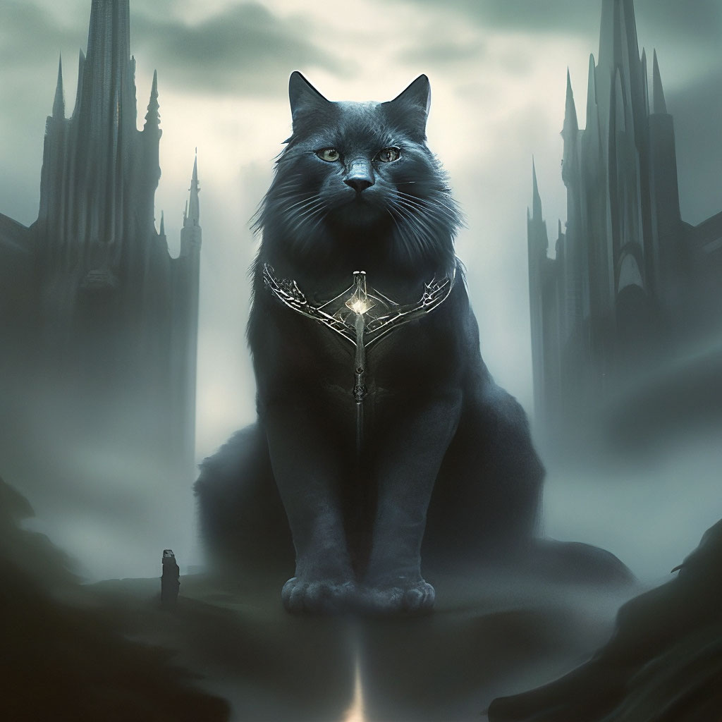 "A huge cat conqueror of the universe" — image created in Shedevrum