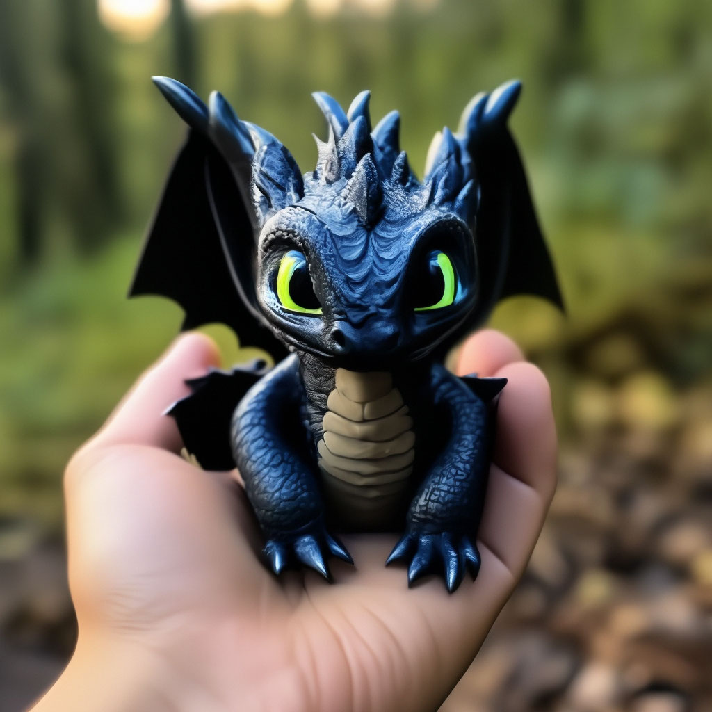 "Cute Dragon with wings Realistic tiny cute Toothless Dragon 🐉 with ...