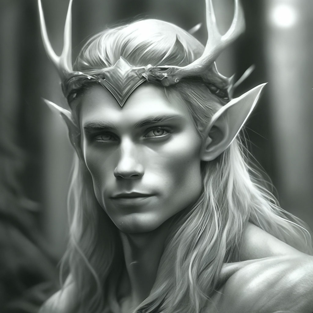 Handsome forest elf man,simple pencil, close-up" — image created in ...