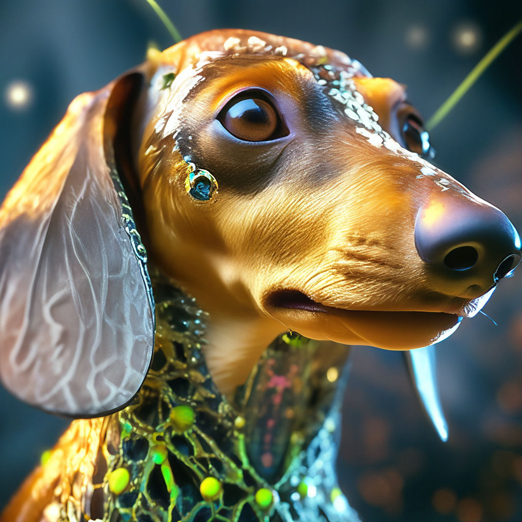 "Hyperrealism, beautiful, a hybrid of Shrek and dachshund, consisting ...