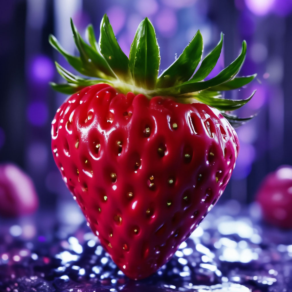 "Purple strawberry NFT" — image created in Shedevrum