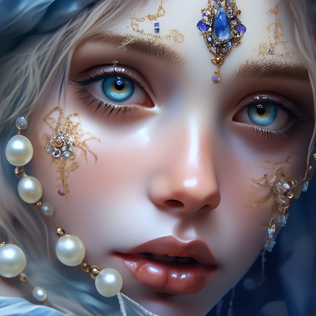"A girl from a fairy tale, crying, watercolor,photo portrait ...