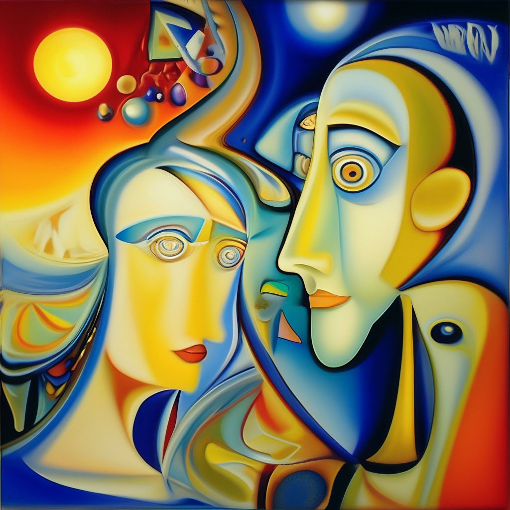 "A mixture of Dali and Kandinsky, UHD" — image created in Shedevrum