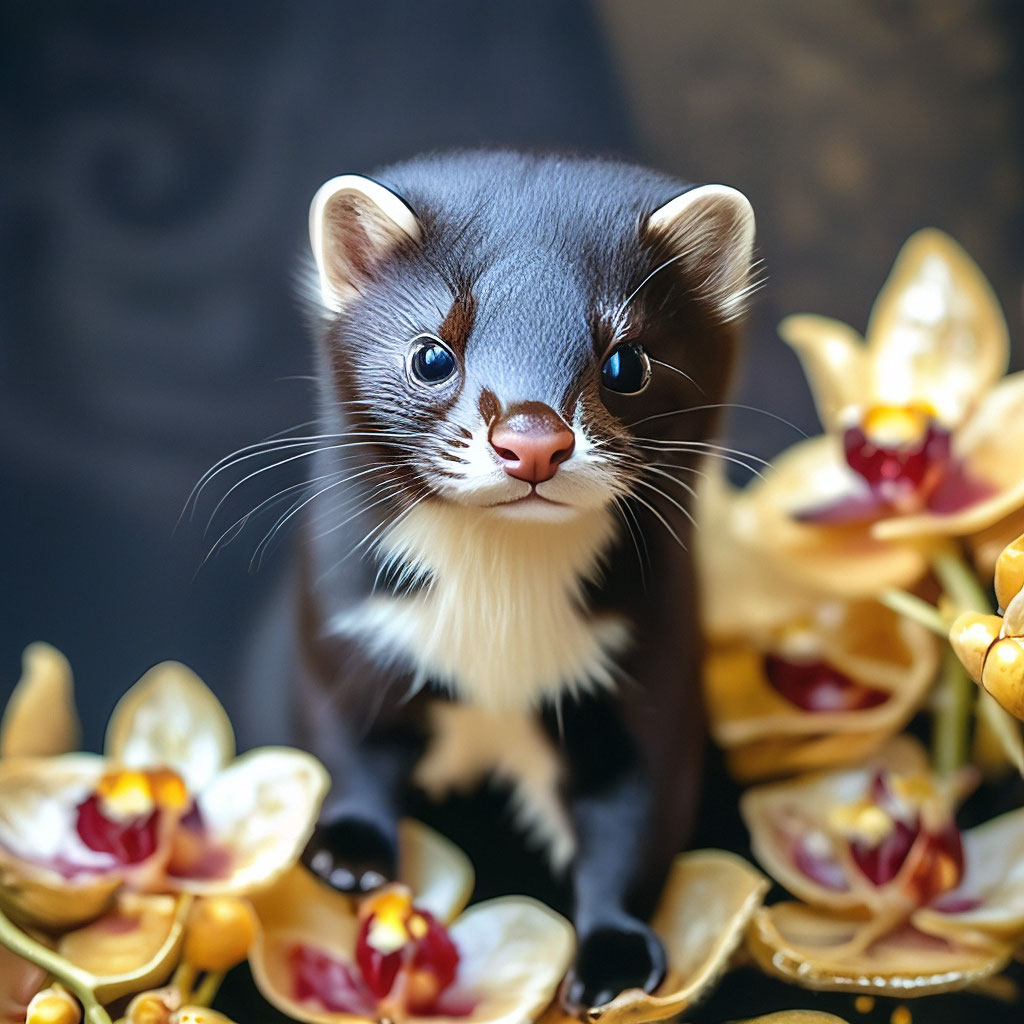 "Fancy cute Mink of black and cream color in the colors of a fantastic ...