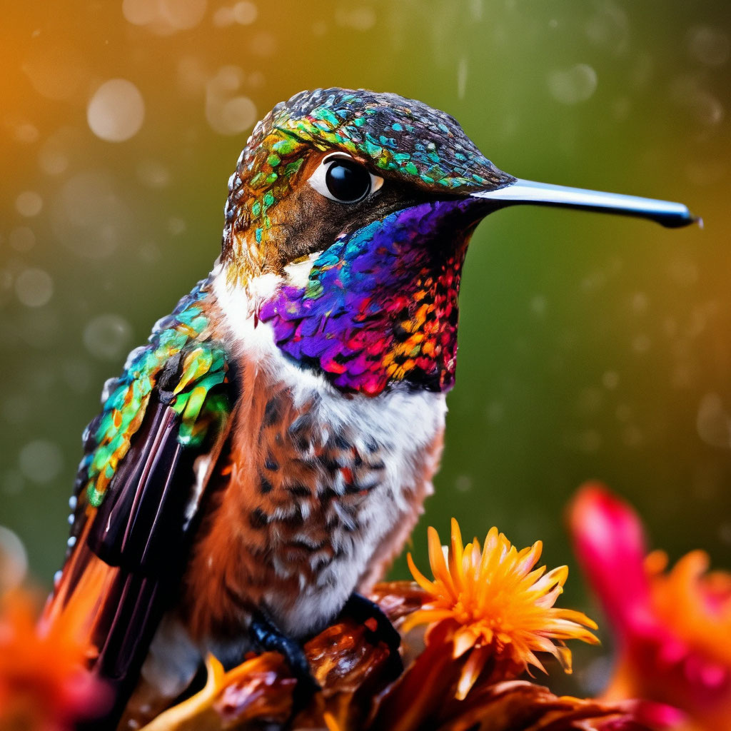 "Beautiful wonderful microcosm of hummingbirds" — image created in ...