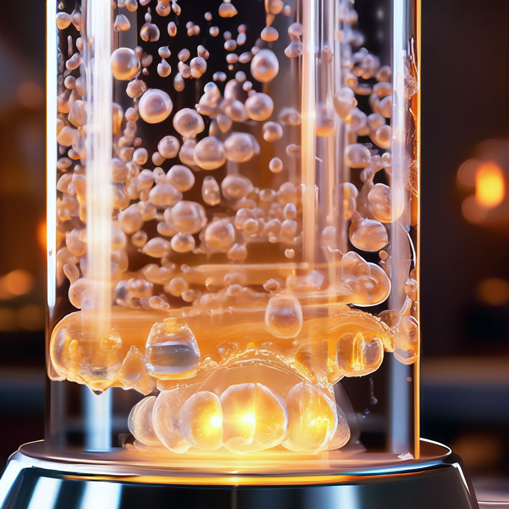 "@sonykpk Lava lamp in the form of a glass cylinder enclosed in a metal ...