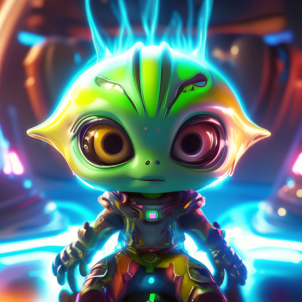 "A cute alien. hairstyle. hair. very big eyes. giant eyes. plump lips ...