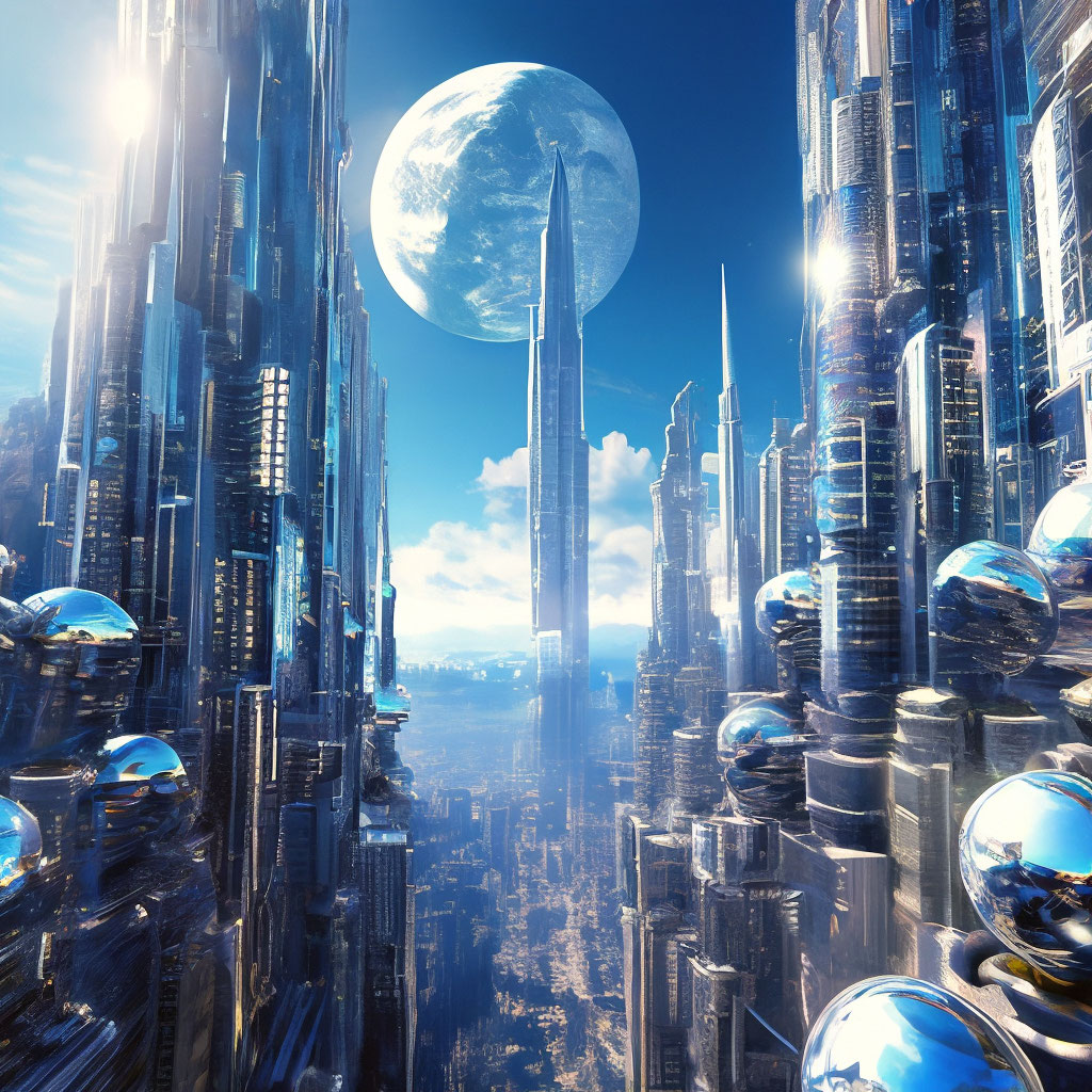 "Hyper-realistic, hyper-detail, Megalopolis fractal of the future with ...