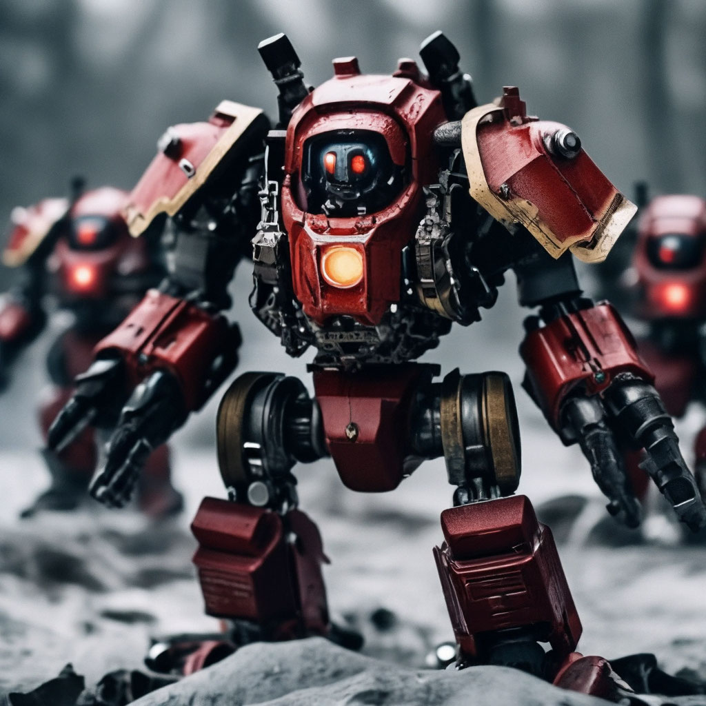 "Soviet robot, terminator, sci fi, dark fantasy, warhammer ...