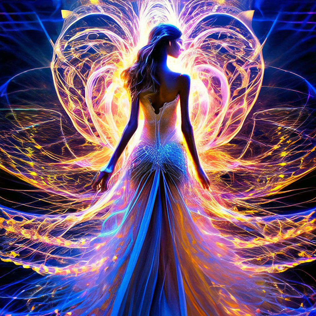 "The magic of love surrealism, fractal art, graphic contour of a ...