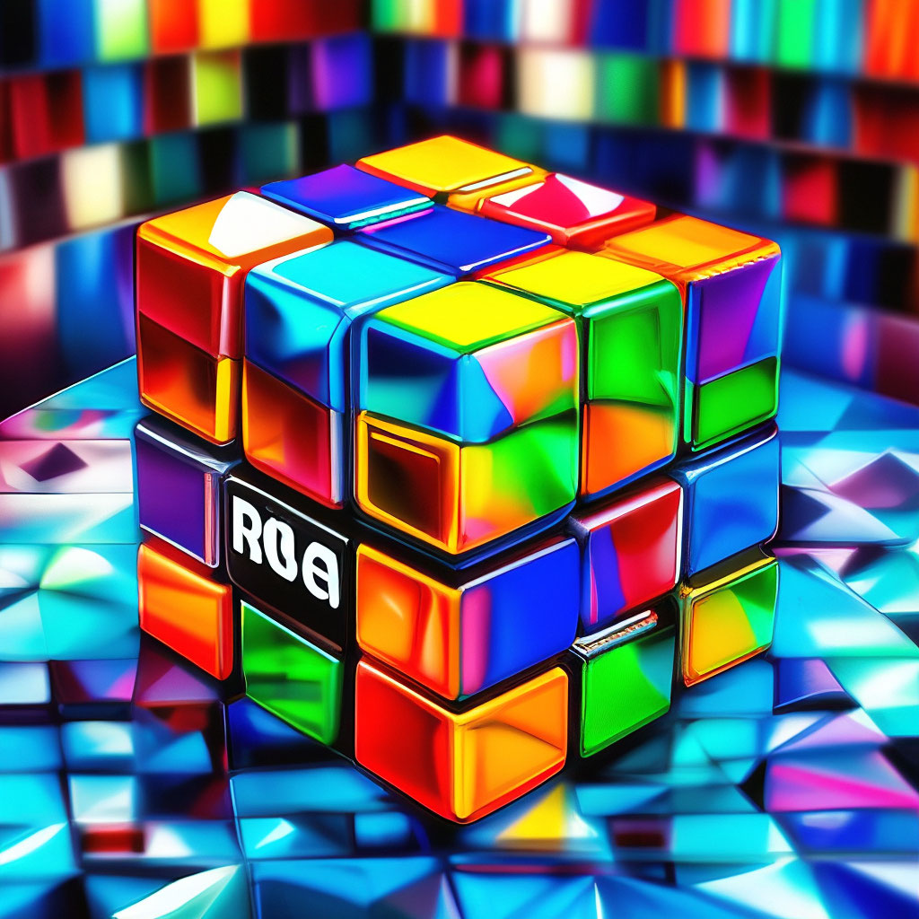 "Rubik's cube,bright colors,realistic,3d," — image created in Shedevrum