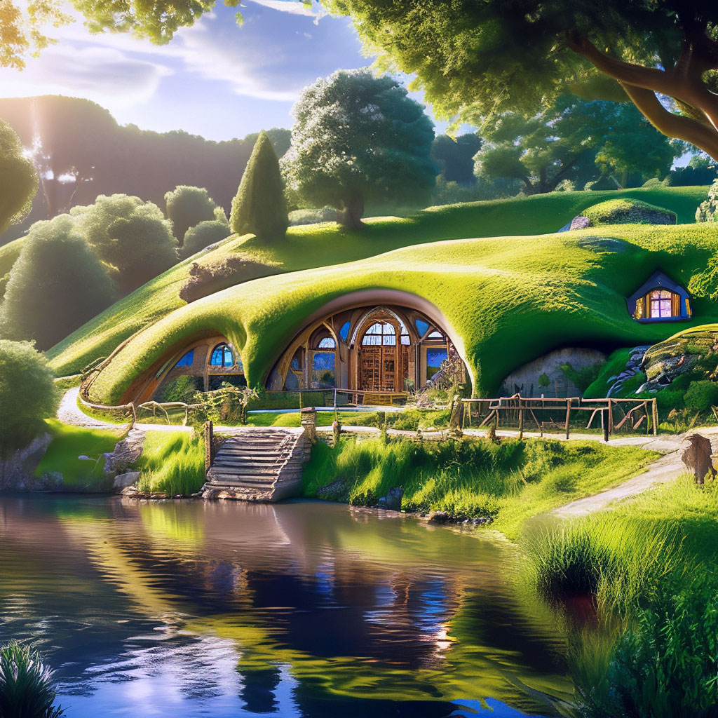 "Shire from the Lord of the Rings saga, bilbo begin's dugout house ...