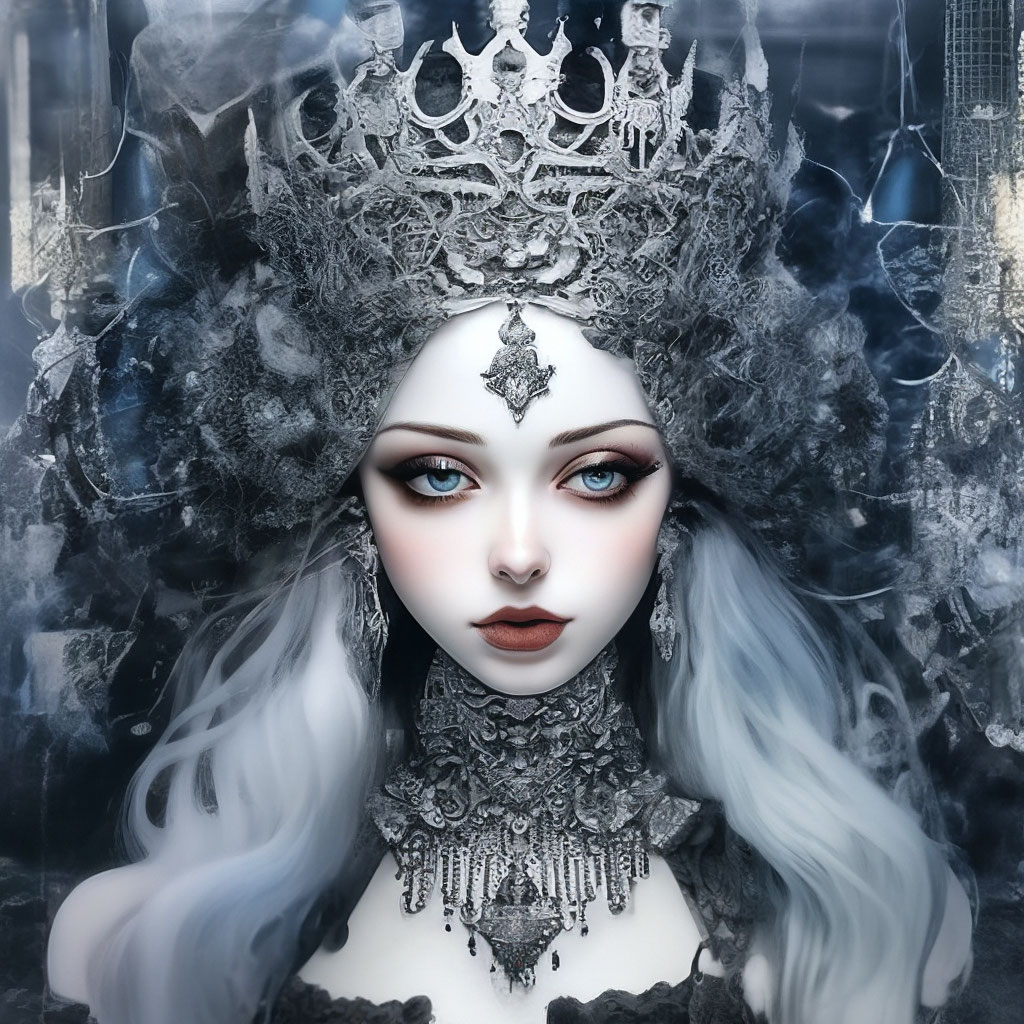 "Gothic queen girl,eyelashes, watercolor drawing, photo portrait ...