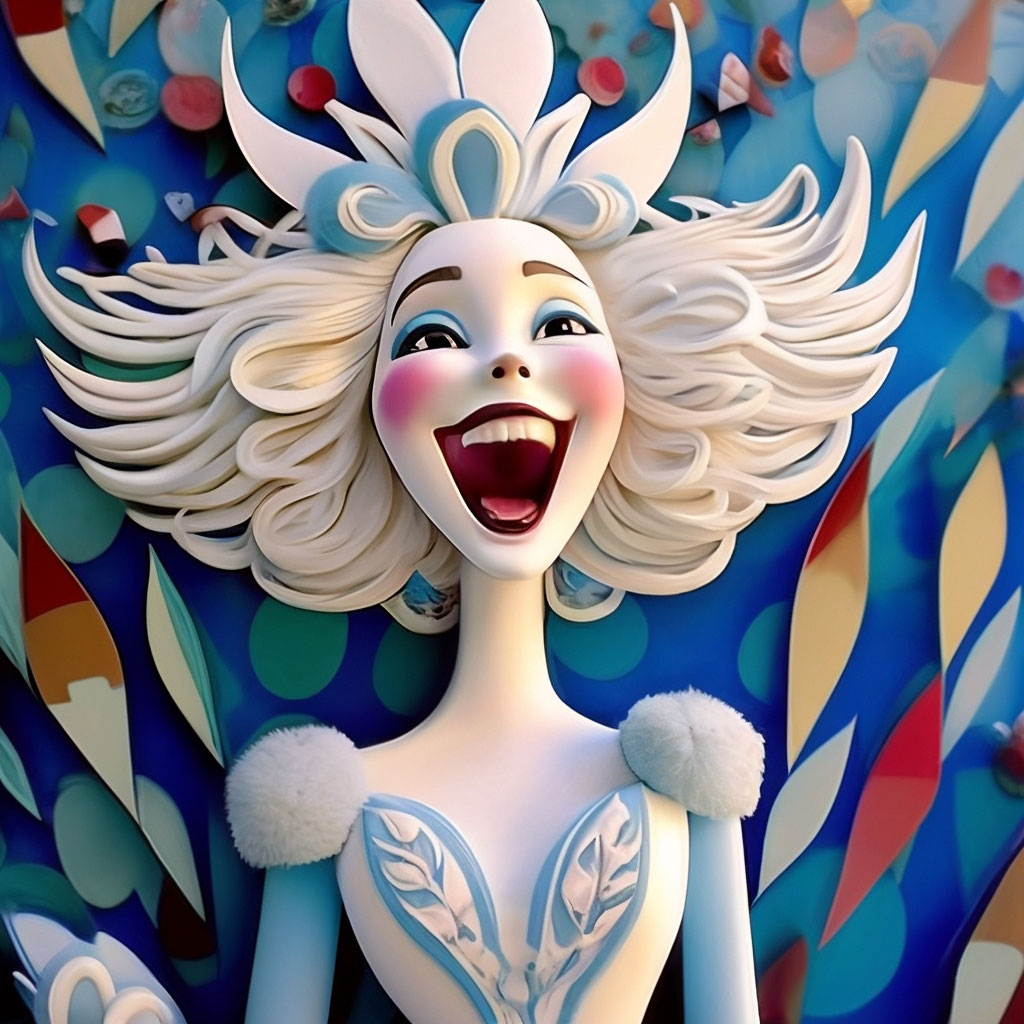 "Funny laughter Snow Queen lol smiling цветной рисунок, тушь, in the ...