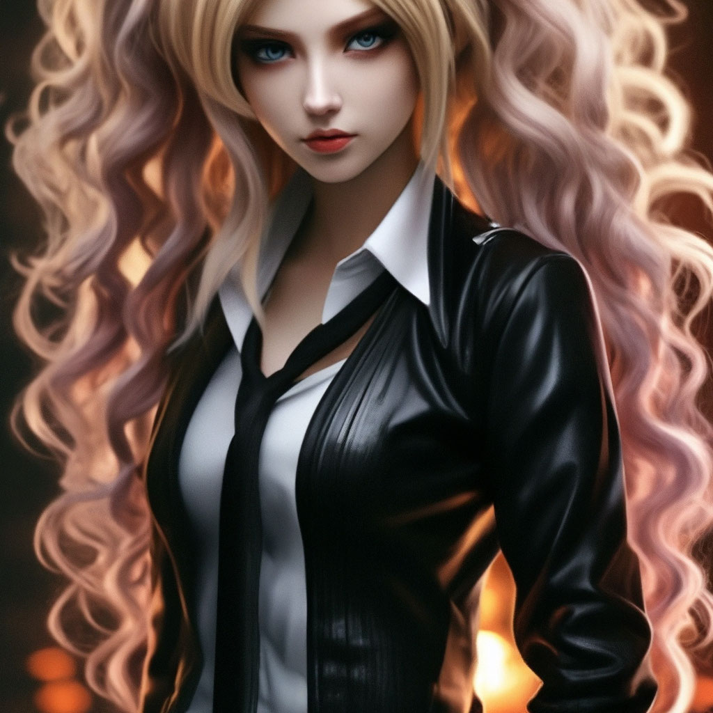 "A girl of 17,169 years old,medium height,Junko Enoshima, blonde ...