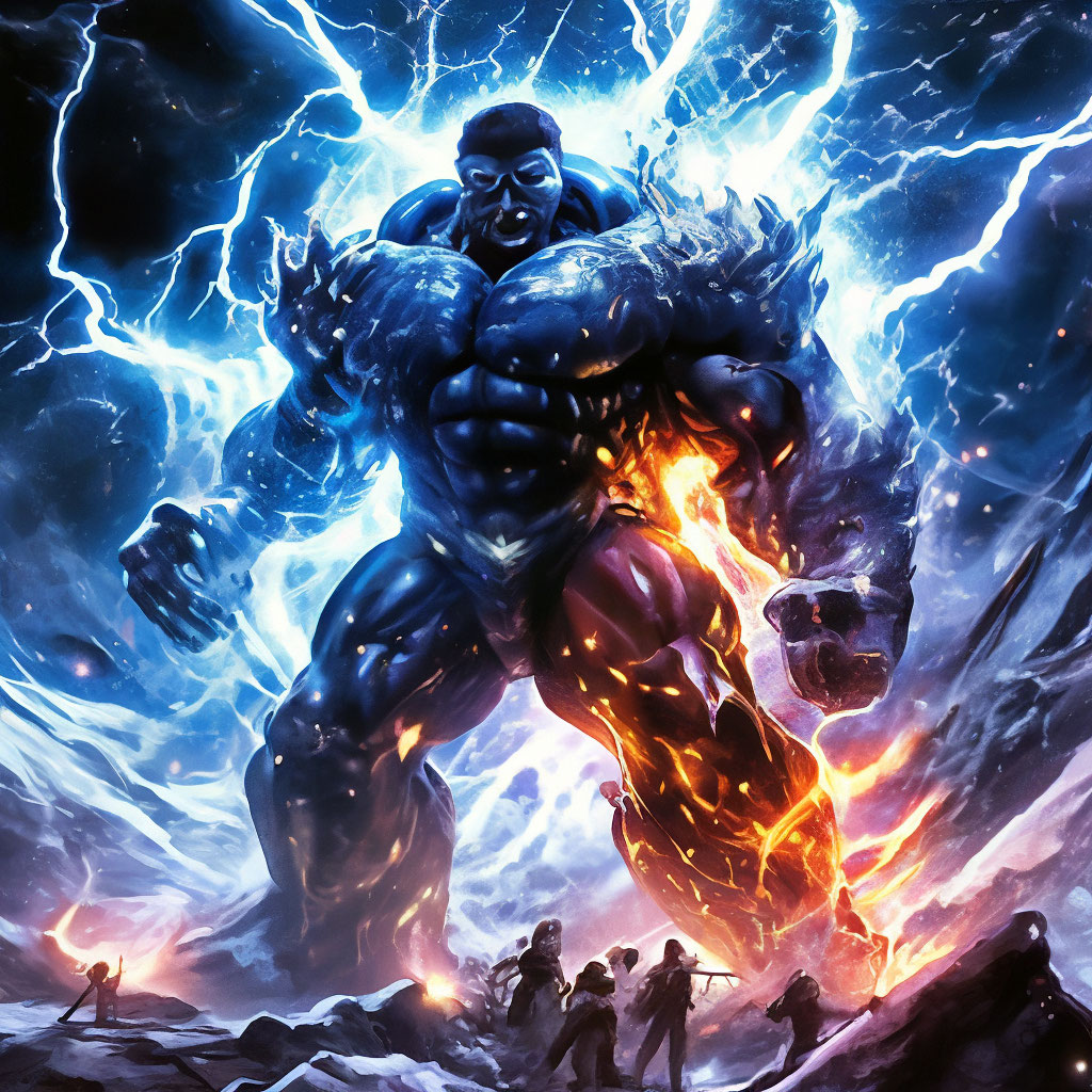 "Hulk thunder metal ruby of ice and flame steel fire magma lightning ...